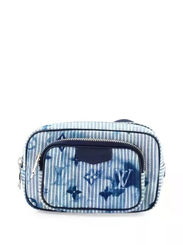 LOUIS VUITTON Outdoor Pouch Monogram Watercolor Stripes Denim Crossbody Bag - Blue