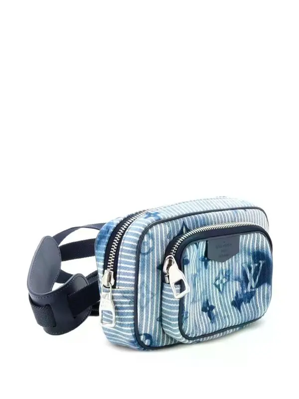 LOUIS VUITTON Outdoor Pouch Monogram Watercolor Stripes Denim Crossbody Bag - Blue