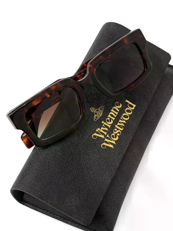 VIVIENNE WESTWOOD Tortoiseshell-effect Rectangle-frame Sunglasses