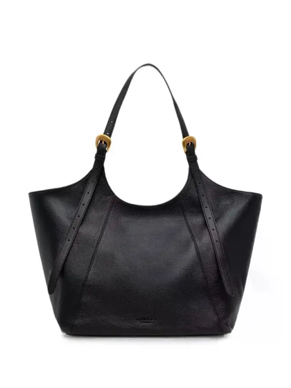 TWINSET Buckle-detail Pebbled Tote Bag - Black