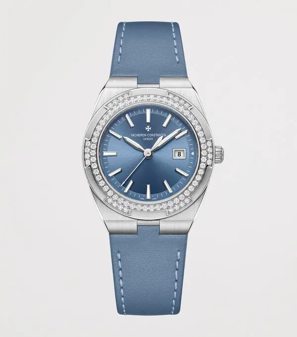 VACHERON CONSTANTIN Stainless Steel Overseas Watch With Diamond Bezel