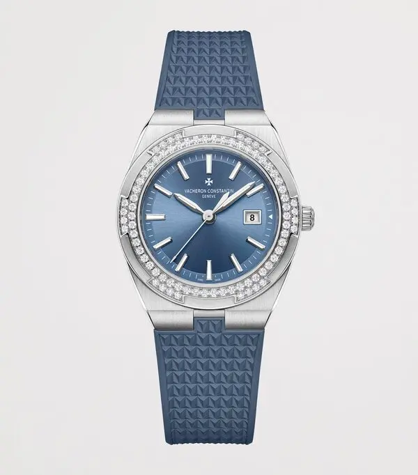 VACHERON CONSTANTIN Stainless Steel Overseas Watch With Diamond Bezel