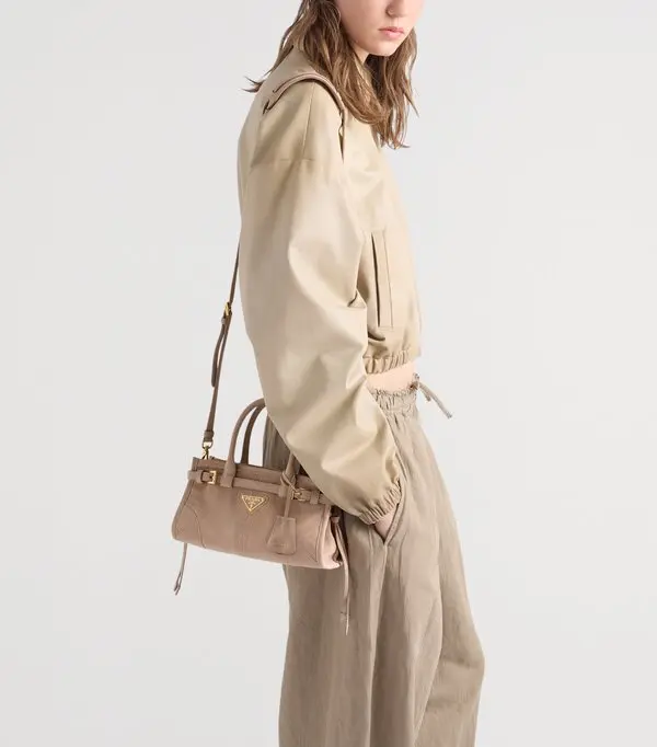 Prada Mini Suede Bonnie Top-handle Bag