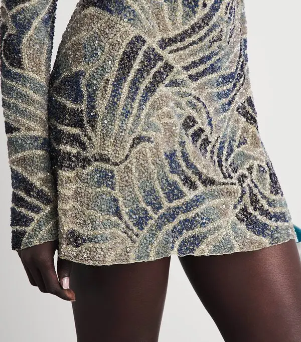 CLIO PEPPIATT Beaded Mare Mini Dress