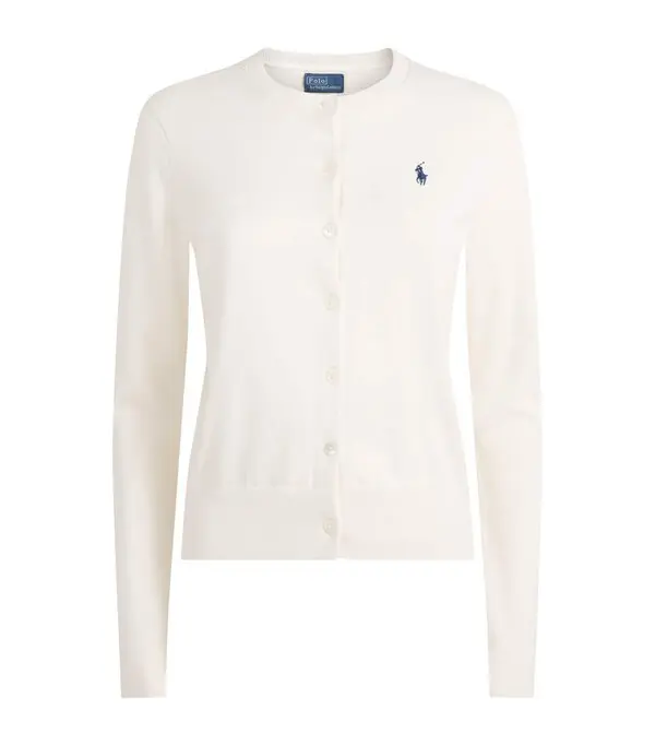 Polo Ralph Lauren Pima Cotton Polo Pony Cardigan - Ivory
