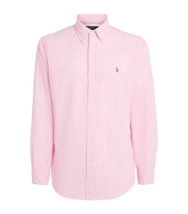 Polo Ralph Lauren Cotton Seersucker Stripe Custom Fit Shirt - Pink