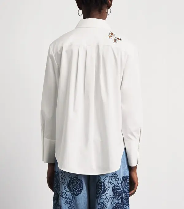 Alice + Olivia Embellished Butterfly Cut-out Shirt