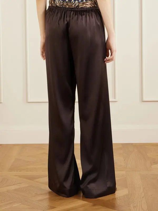 Staud Stroll Silk-dupioni Wide-leg Trousers