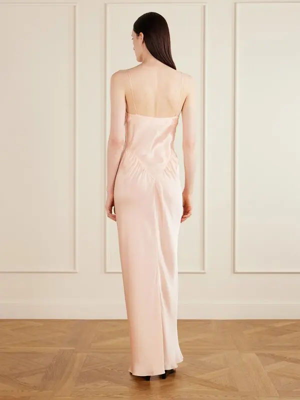 Aflalo Aire Silk-satin Maxi Dress - Pink