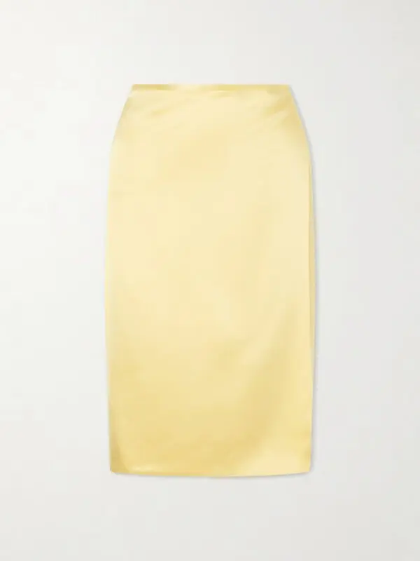 Aflalo Rixa Satin Wrap Midi Skirt - Neutrals