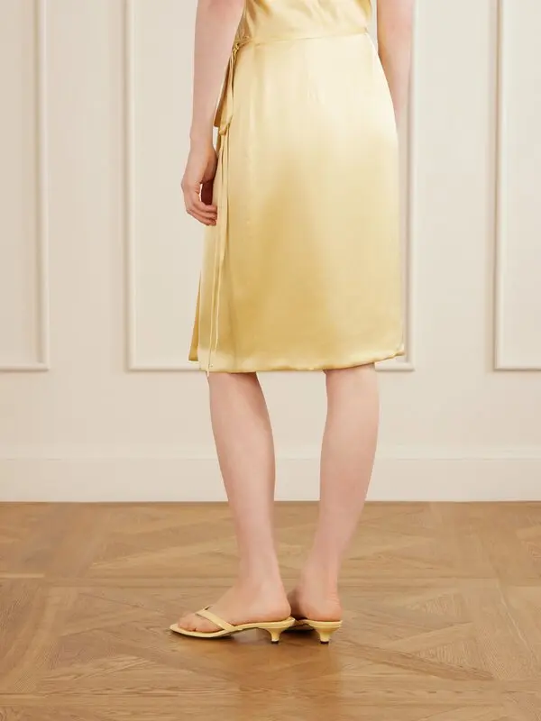 Aflalo Rixa Satin Wrap Midi Skirt