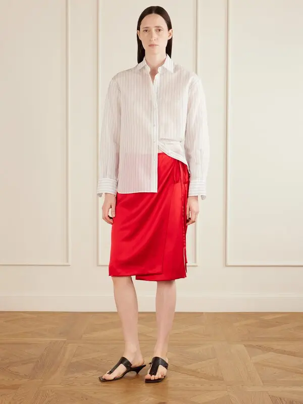 Aflalo Rixa Satin Wrap Midi Skirt