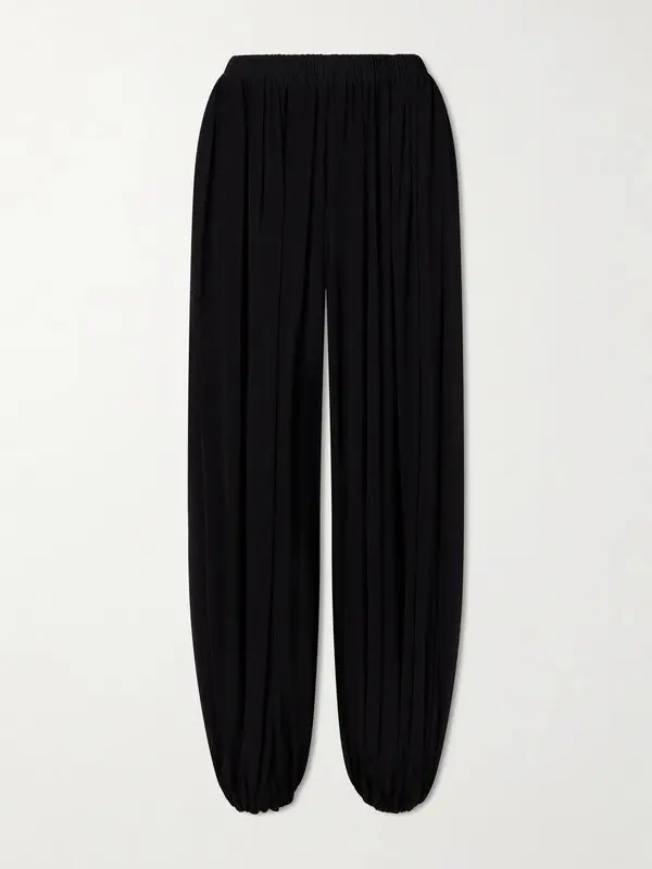 Aflalo Lolana Satin-jersey Tapered Pants - Black
