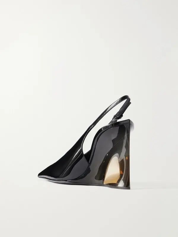 Alaïa 110 Patent-leather Wedge Pumps