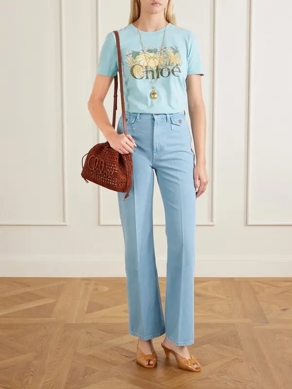 Chloé Printed Cotton-jersey T-shirt