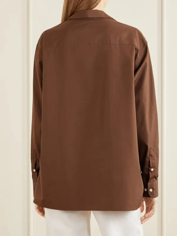 Comme Si Cotton Poplin Shirt - Brown