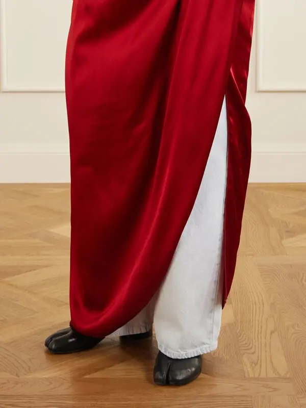 MAISON MARGIELA Draped Silk-blend Satin Maxi Dress
