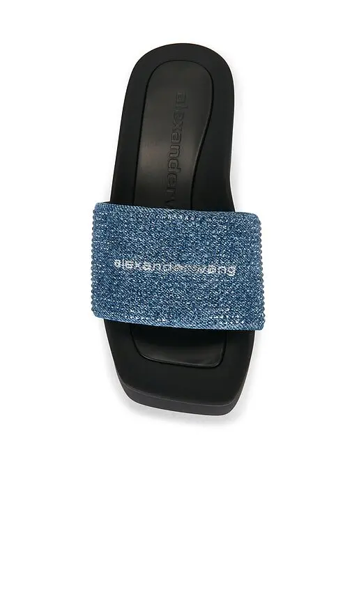 Alexander Wang Aw Denim Hotfix Platform Slide - Blue