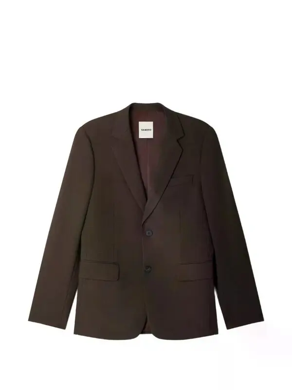 Sandro Tailored-collar Slim-fit Blazer - Brown
