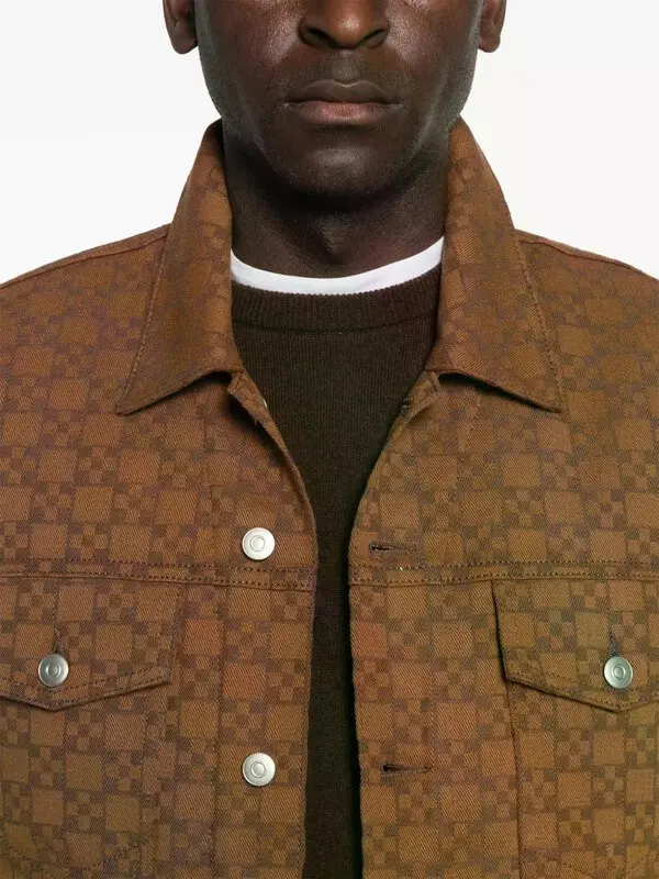 Sandro Monogram-pattern Denim Jacket