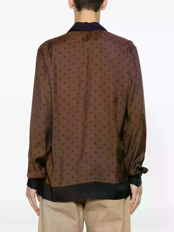 Sandro Monogram-pattern Shark-collar Shirt