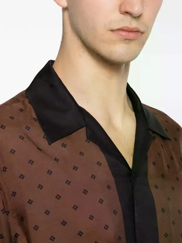 Sandro Monogram-pattern Shark-collar Shirt
