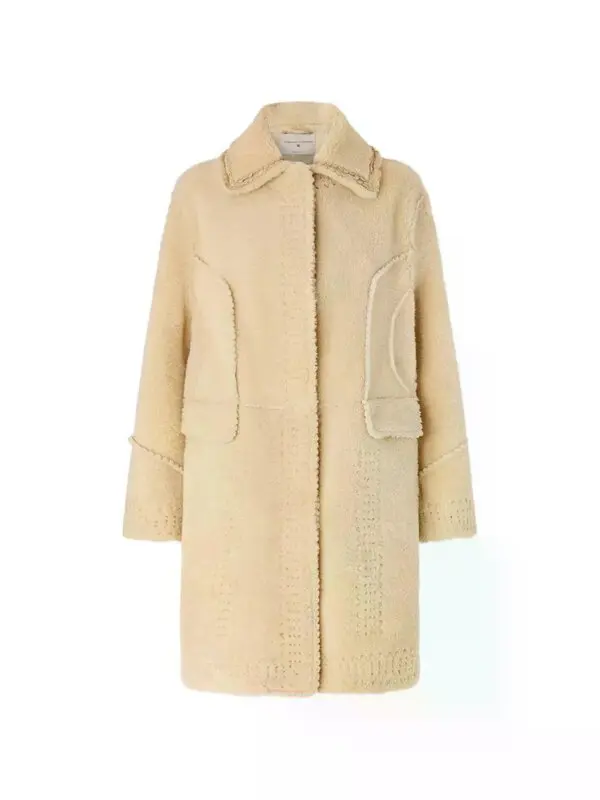 Ermanno Scervino Shearling Embroidered Coat