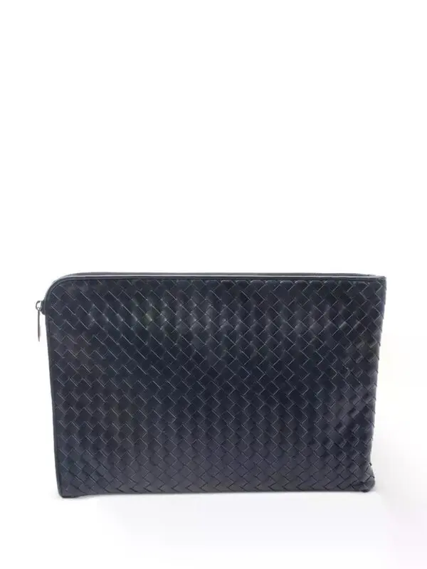 Bottega Veneta 2000s Intrecciato Clutch Bag - Blue