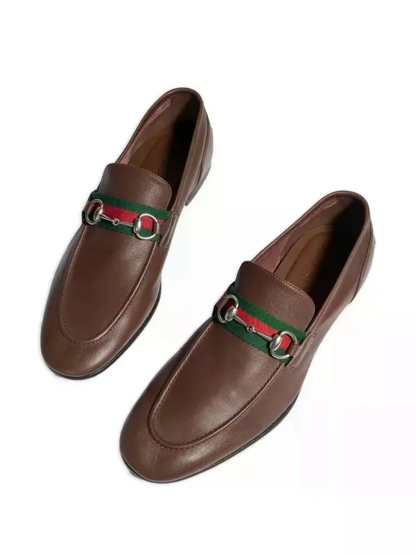 Gucci Web-stripe Horsebit Flat Loafers