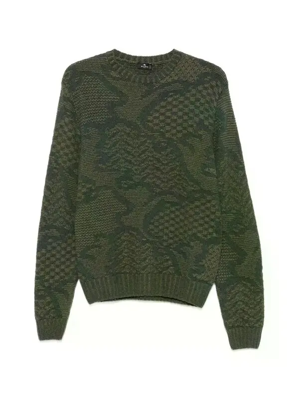 Etro Intarsia-knit Crew-neck Sweater