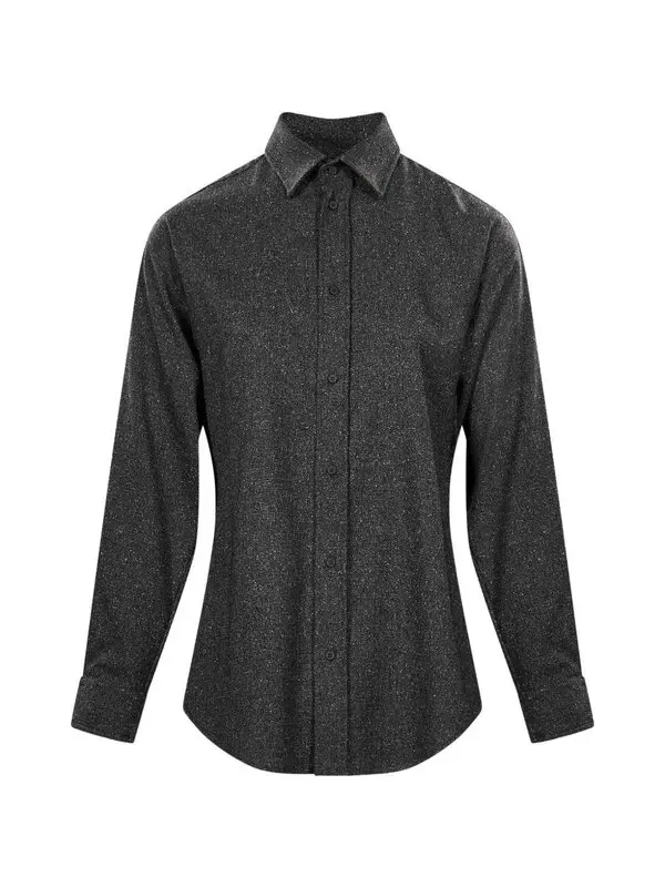 DARKPARK Herringbone-pattern Long-sleeve Shirt - Grey