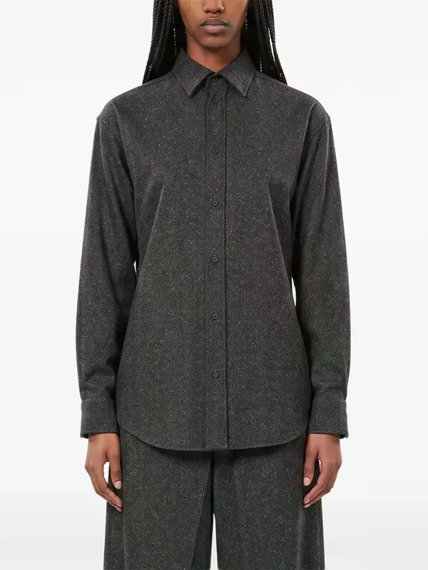 DARKPARK Herringbone Pattern Long Sleeve Shirt