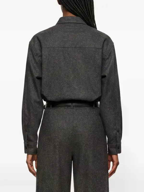 DARKPARK Herringbone Pattern Long Sleeve Shirt