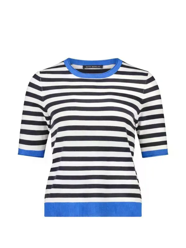 BETTY BARCLAY Striped Short-sleeve Sweater