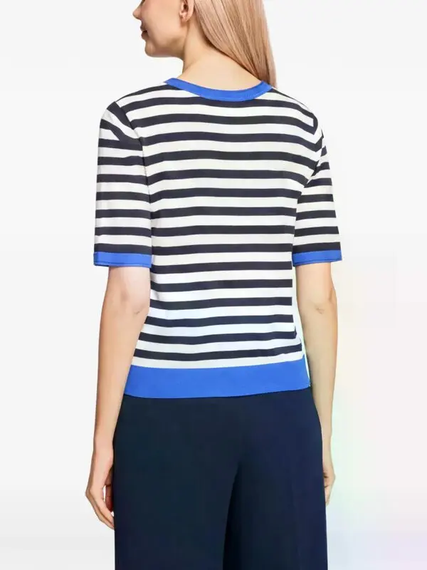 BETTY BARCLAY Striped Short-sleeve Sweater