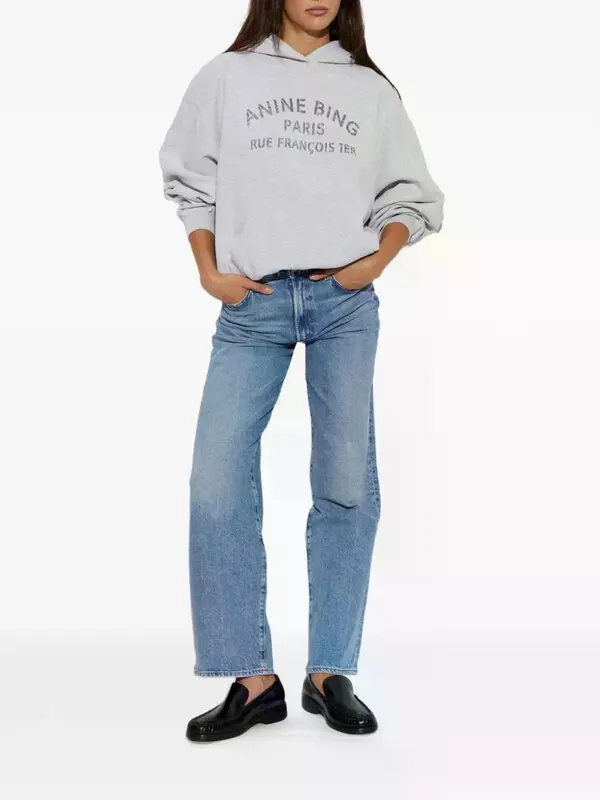 ANINE BING Harvey Sweatshirt Paris Stencil - Grey