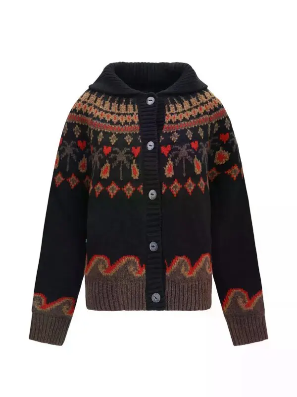 Alanui Fair Isle Pattern Wool Cardigan