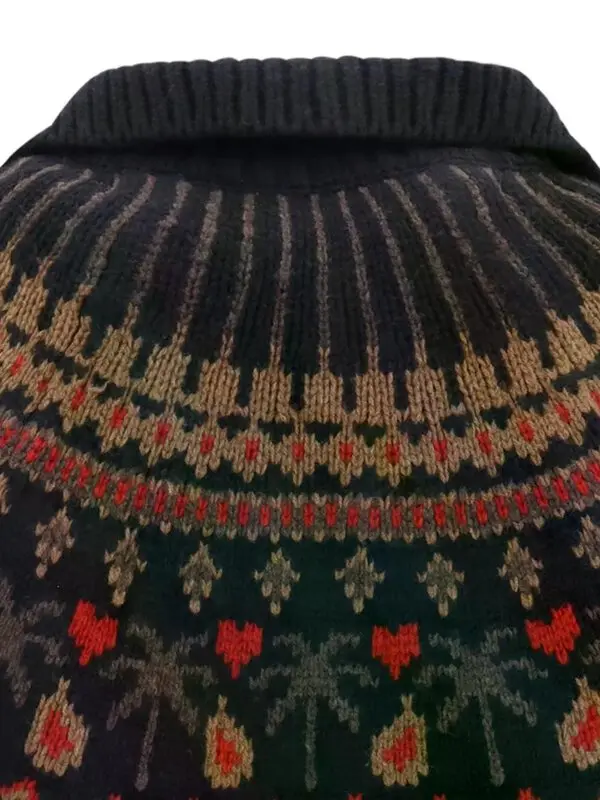 Alanui Fair Isle Pattern Wool Cardigan