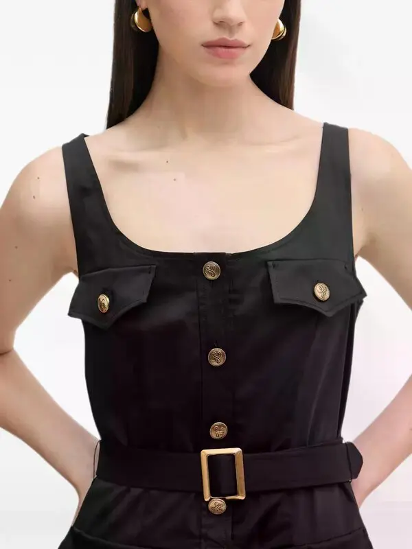 Luisa Spagnoli Belted Button-front Midi Dress