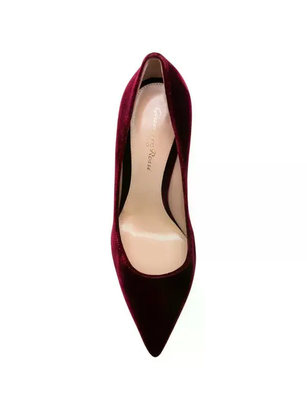 GIANVITO ROSSI Velvet Stiletto Pumps - Red