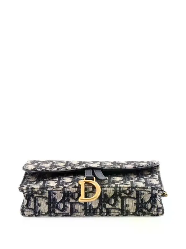 Dior Saddle Chain Pouch Oblique Canvas Shoulder Bag