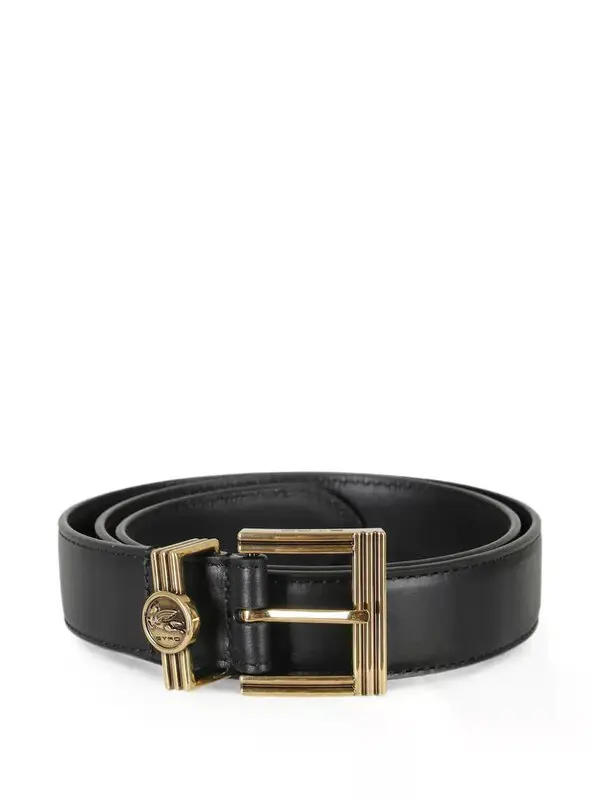 Etro Pegasus Buckle Leather Belt