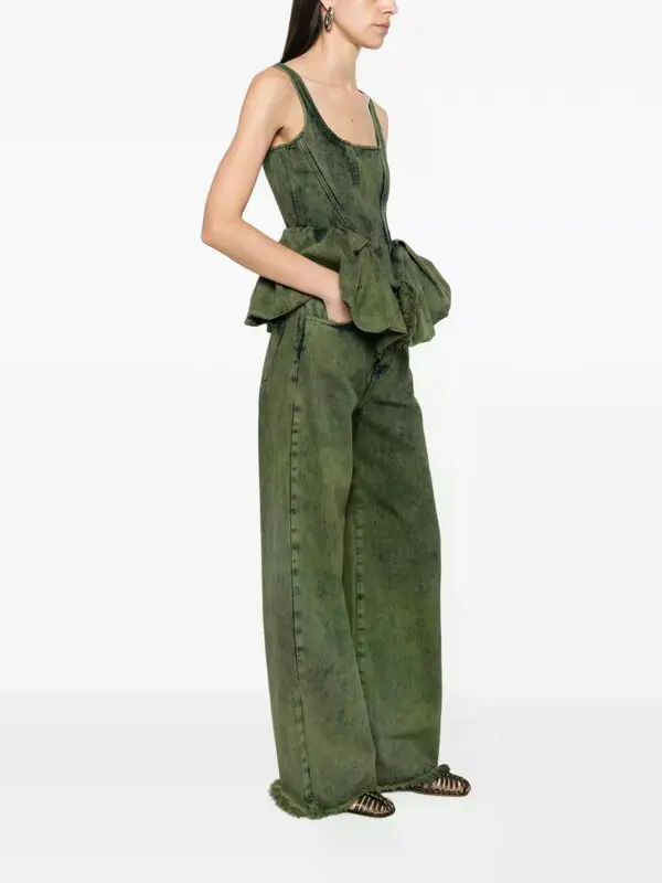 MARQUES' ALMEIDA Khaki-wash Frayed Hem Jeans