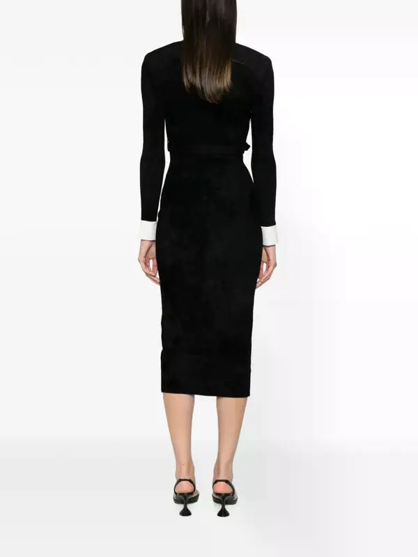SELF-PORTRAIT Belted Button-down Midi Dress
