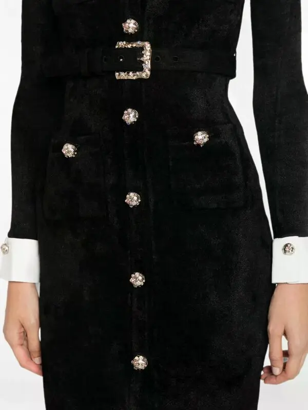 SELF-PORTRAIT Belted Button-down Midi Dress
