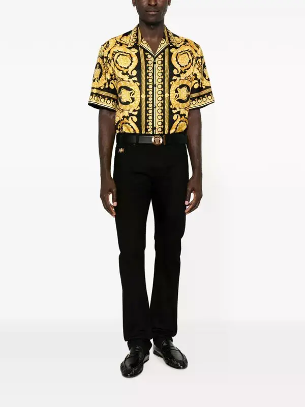 Versace Barocco-print Silk Shirt