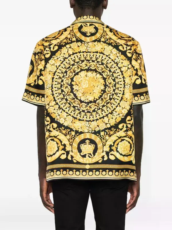Versace Barocco-print Silk Shirt