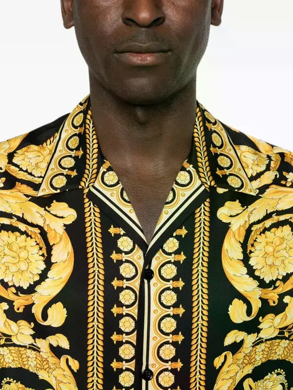 Versace Barocco-print Silk Shirt