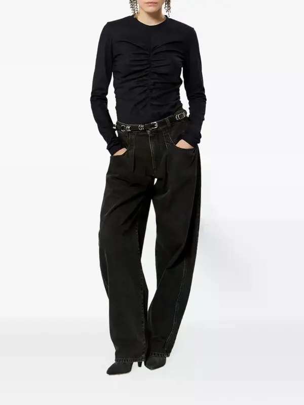 MARANT ETOILE Ruched Jersey Long Sleeve Top