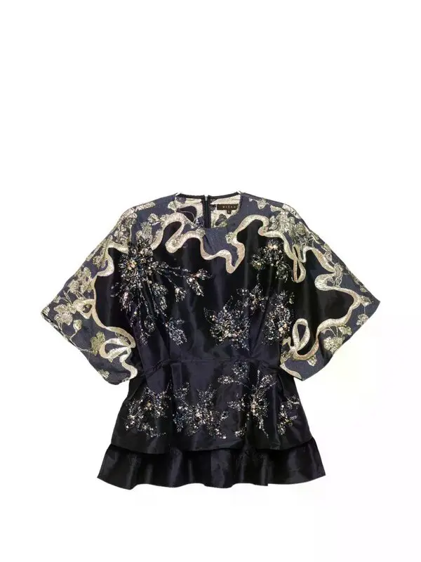 Biyan Embellished Taffeta Blouse